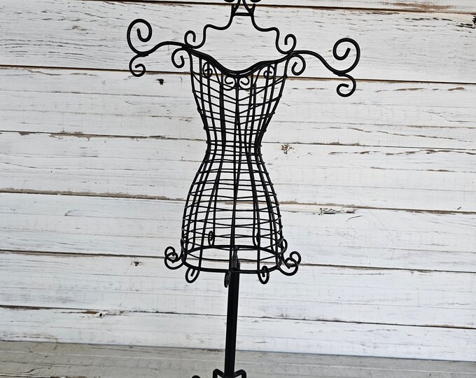 Black Metal Mannequin Jewelry Holder- Large Dress Shaped Jewelry ...