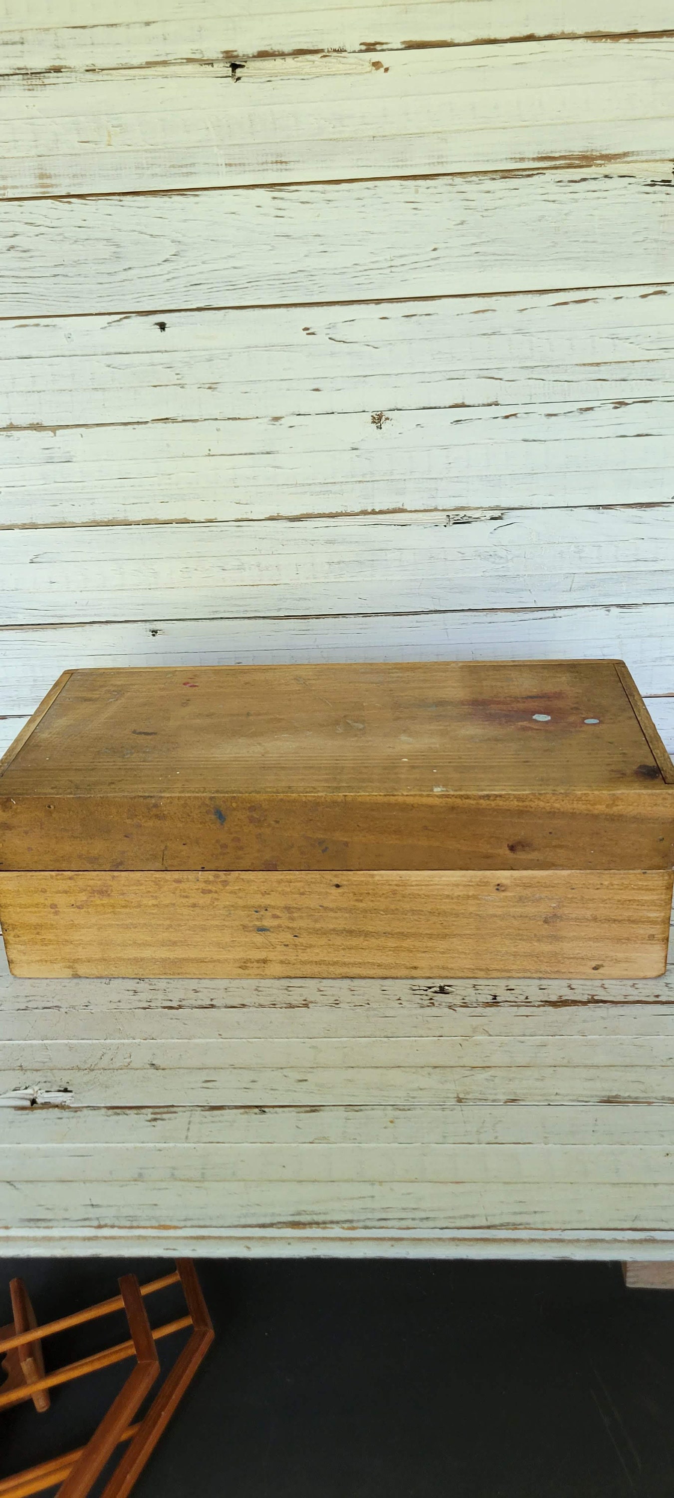 Vintage Heavy Wooden Box Rustic Storage Box Handmade Box Vintage Wooden ...