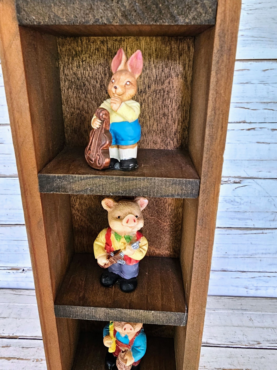 Vintage Wooden Cubby Display Shelf - Shadow Box for Miniatures ...