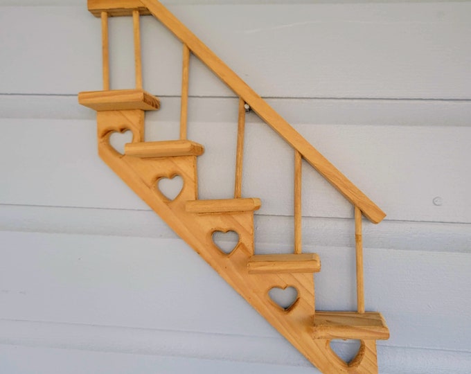 Vintage Wooden Wall Display Steps Display Shelf Stair Steps Stair Step ...