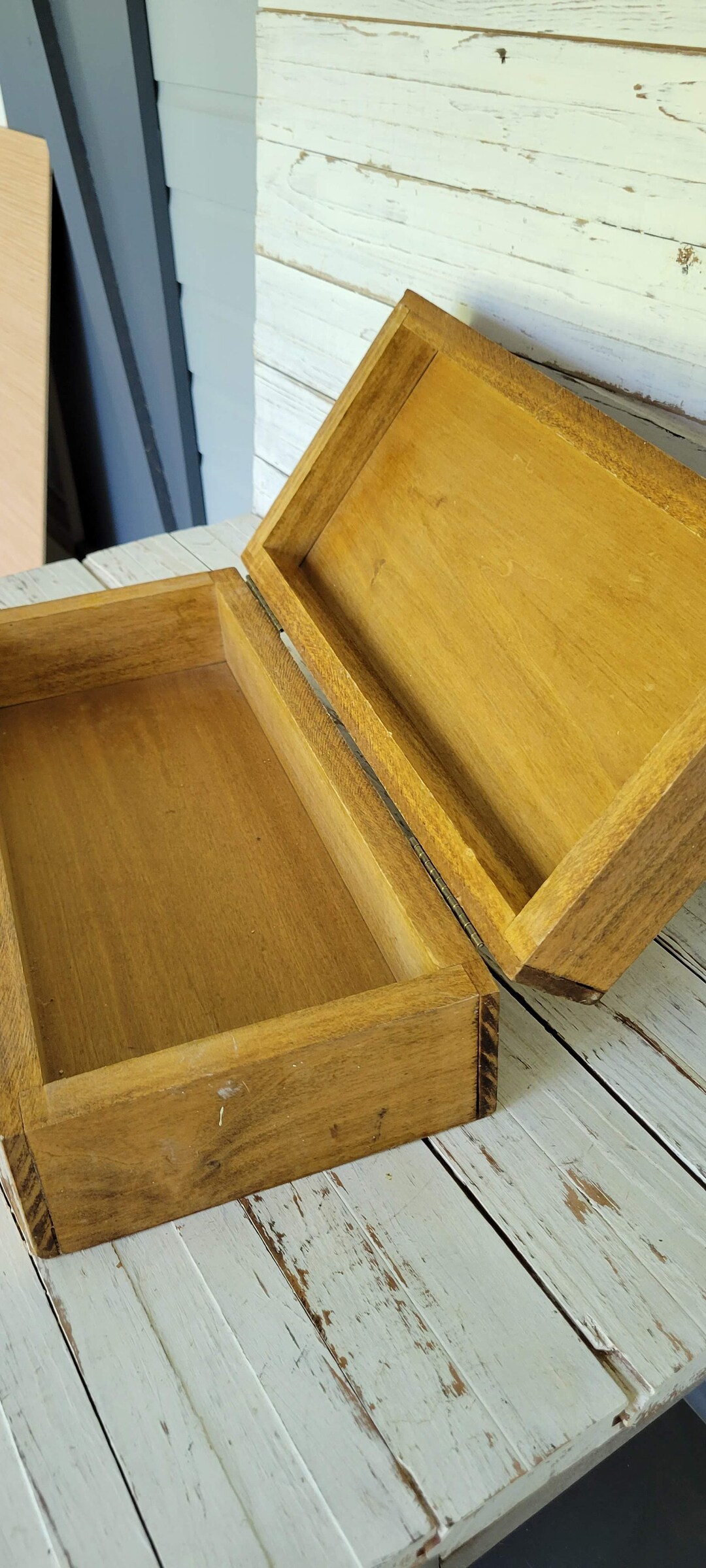 Vintage Heavy Wooden Box Rustic Storage Box Handmade Box Vintage Wooden ...