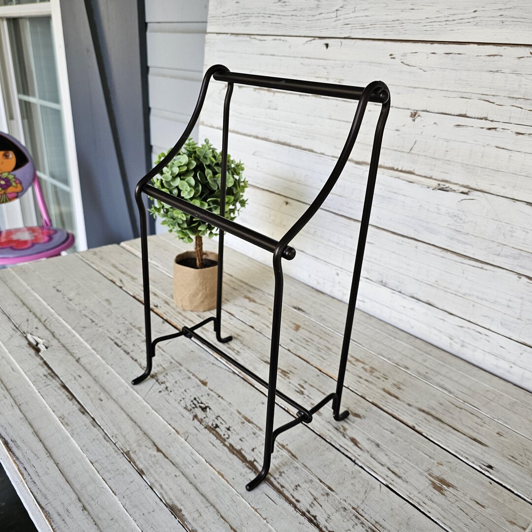 Dark Bronze Metal Tea Towel Rack: Countertop Jewelry Storage - Etsy