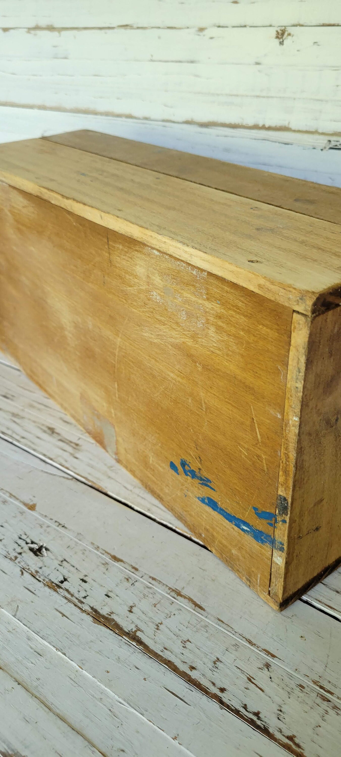 Vintage Heavy Wooden Box Rustic Storage Box Handmade Box Vintage Wooden ...