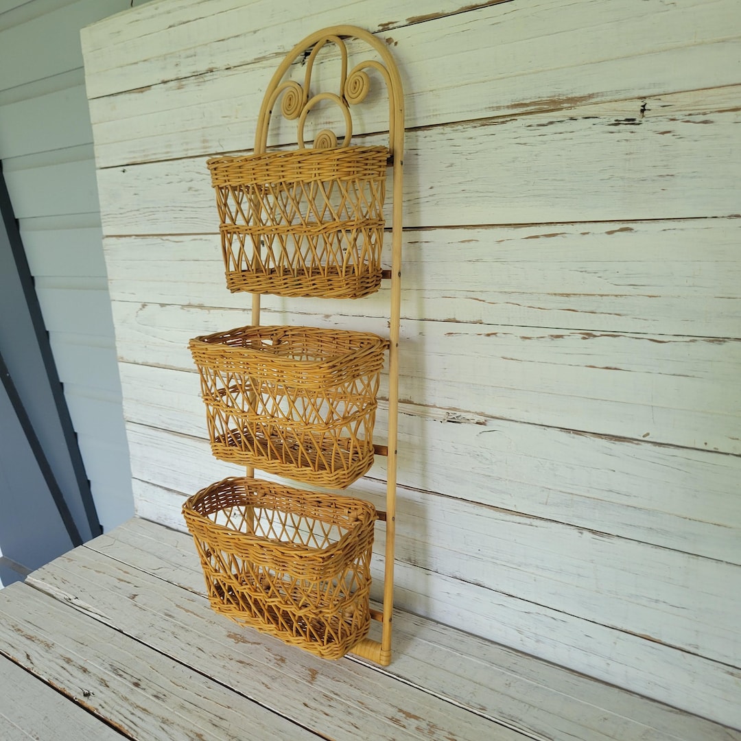 Triple Basket Organizer - Wall Organizer - Hanging Basket Storage ...