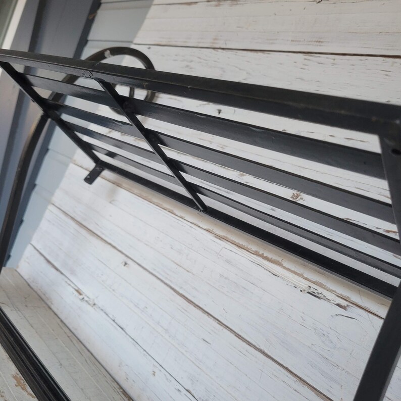 Large Wrought Iron Towel Rack Wall Towel Rack Dark Finish Heavy Duty ...