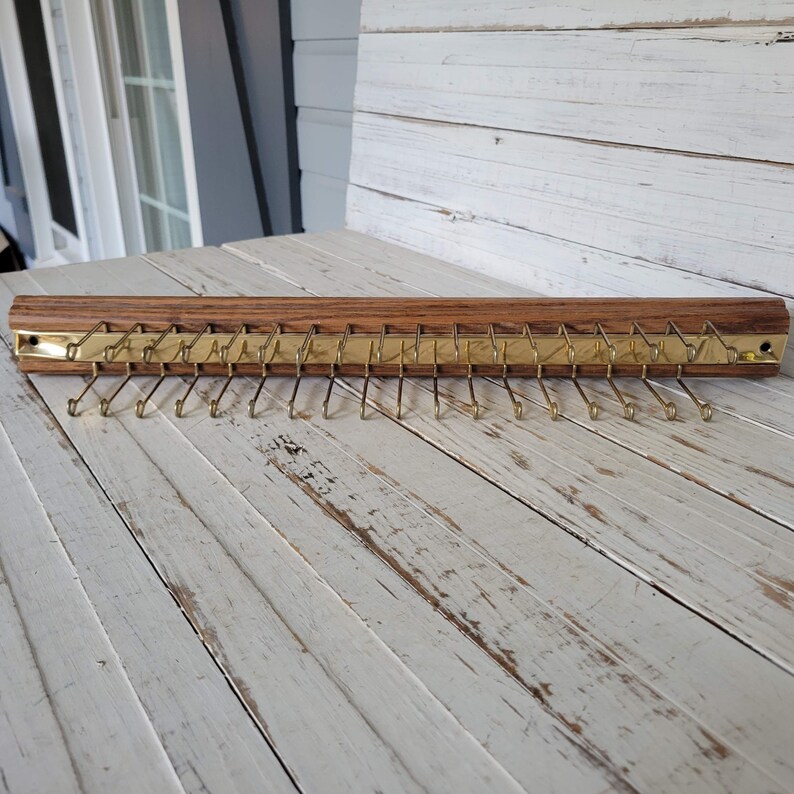 Vintage Wooden Tie Belt Rack Hang on Wall Multi Prong Tie - Etsy