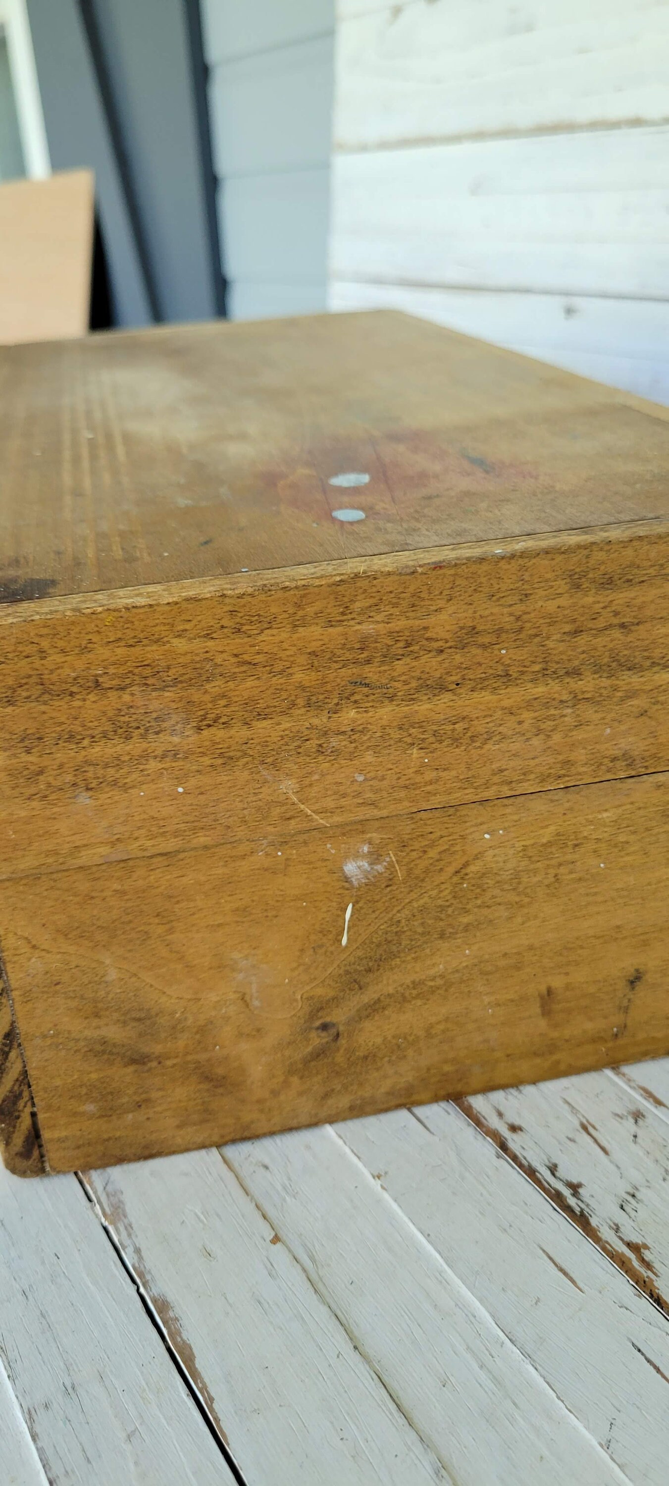 Vintage Heavy Wooden Box Rustic Storage Box Handmade Box Vintage Wooden ...