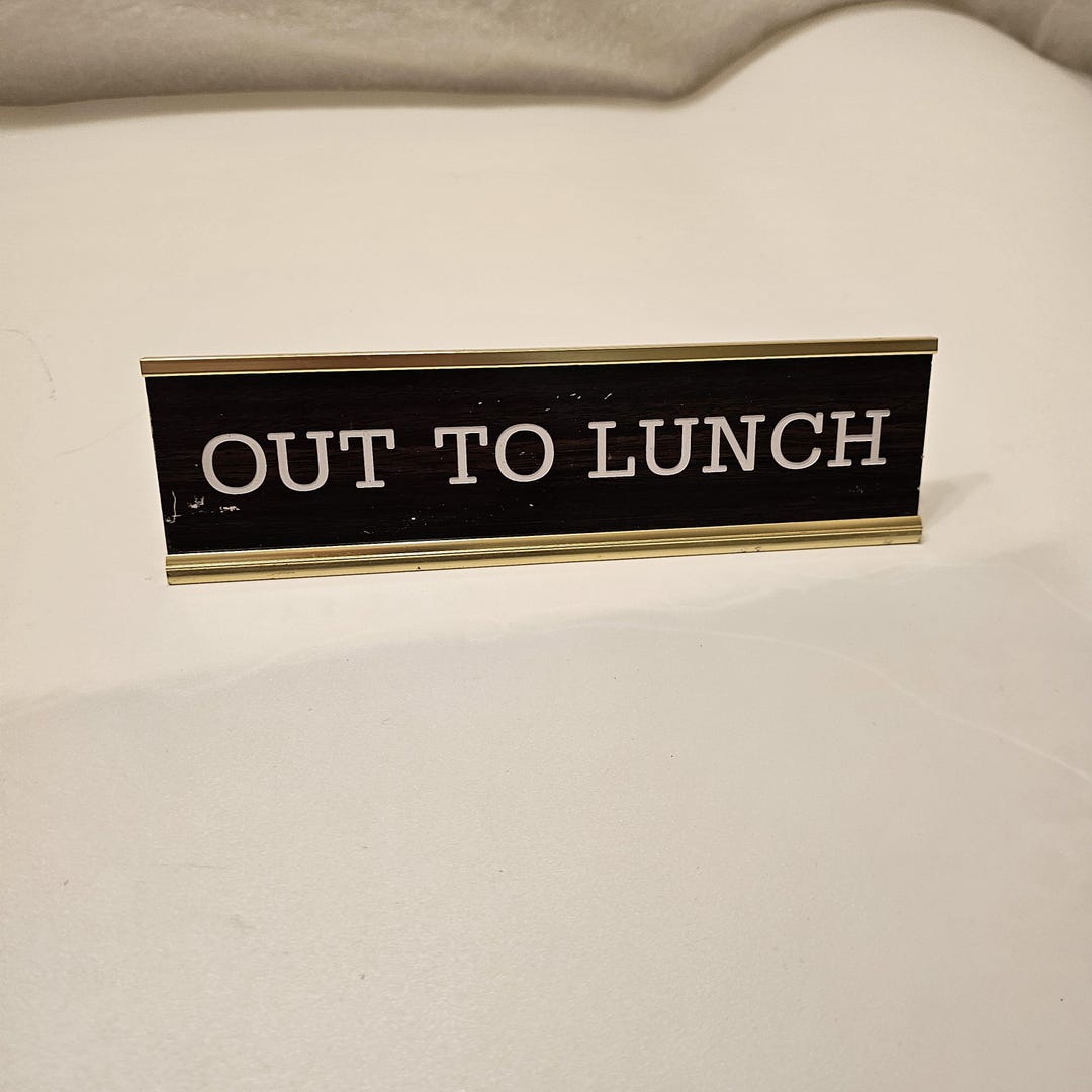 Retro Gold Metal Desk Sign – 