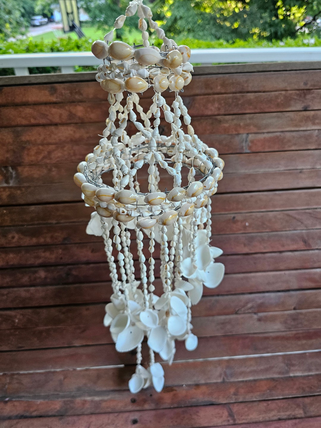 Tropical Sea Shell Mobile Vintage Sea Shell Hanging Decor Spinning Sea ...