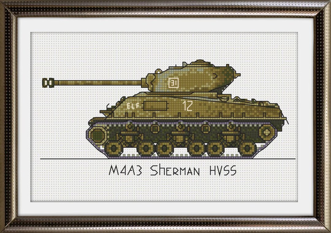 WW2 Sherman Tank Cross Stitch Pattern BOGO Free, War Machine Collection ...
