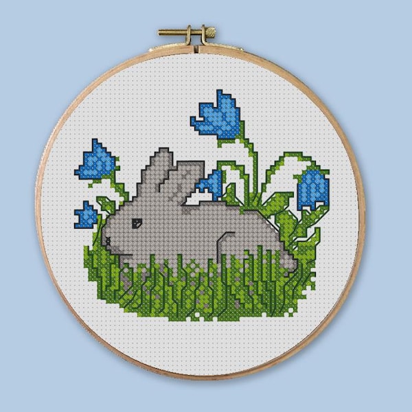 Free Bunny Cross Stitch - Etsy
