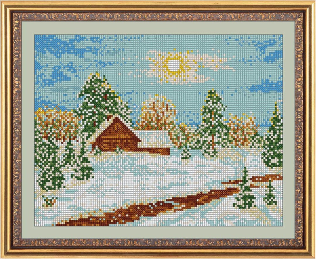 Winter Scene Cross Stitch Pattern Fall Winter Forest BOGO - Etsy