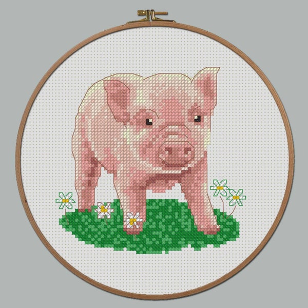 Pig Cross Stitch - Etsy