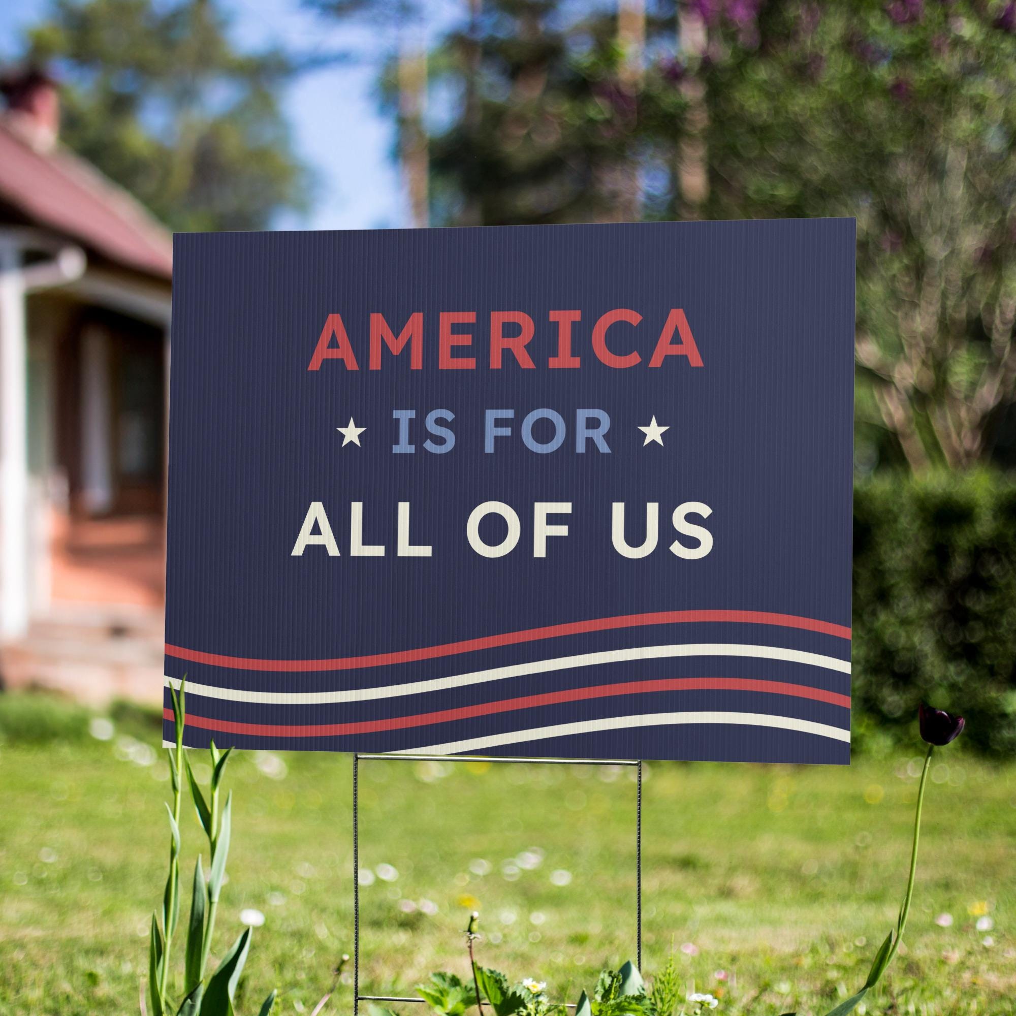 America is for All of Us Yard Sign – Patriotic Lawn Sign for Unity ...