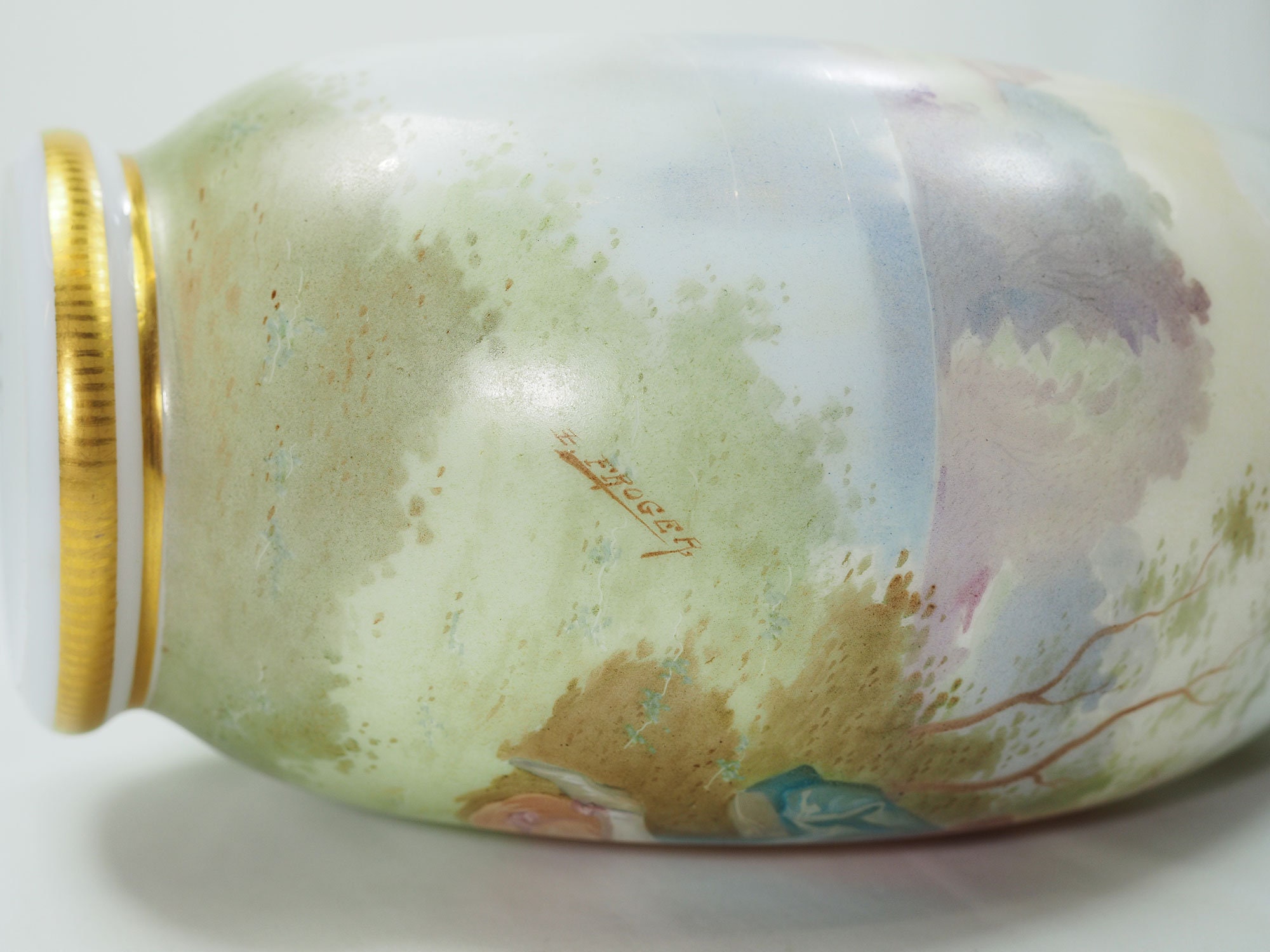 Antique French Painted Opaline Glass Vase-signed E. Froger-19 - Etsy