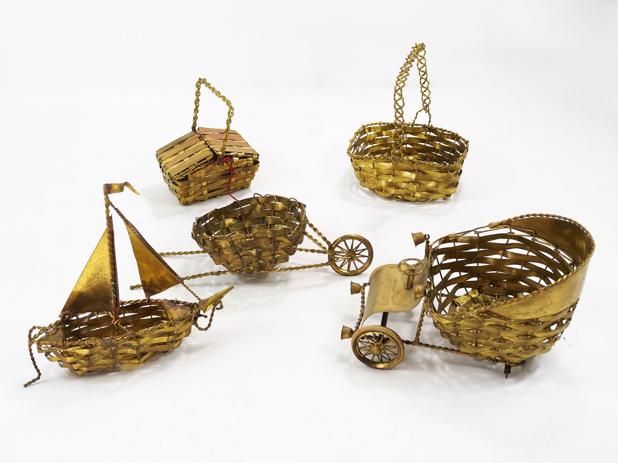 Antique German Woven Metal Candy Containers Christmas - Etsy