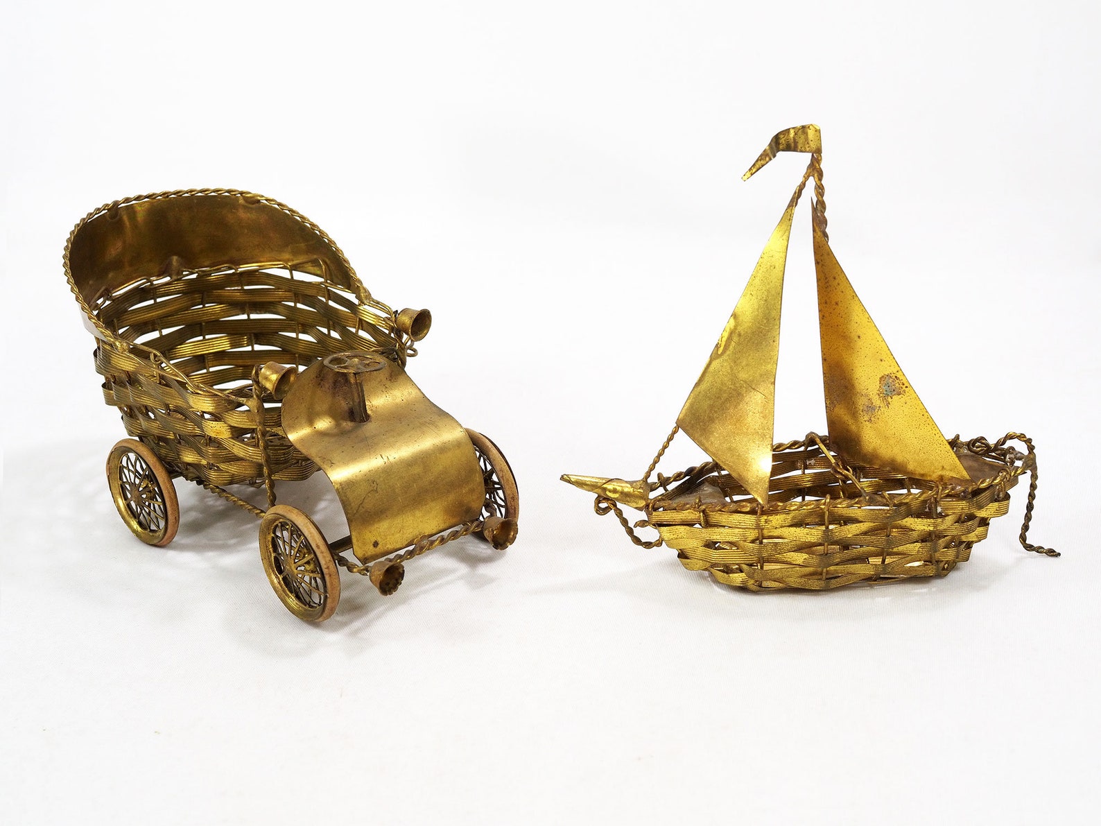 Antique German Woven Metal Candy Containers Christmas - Etsy