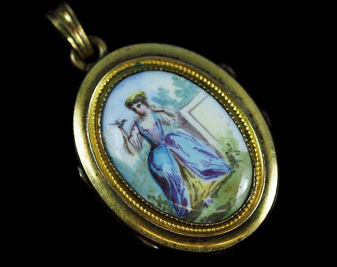 Antique Enamel Locket Pendant-19th Century - Etsy