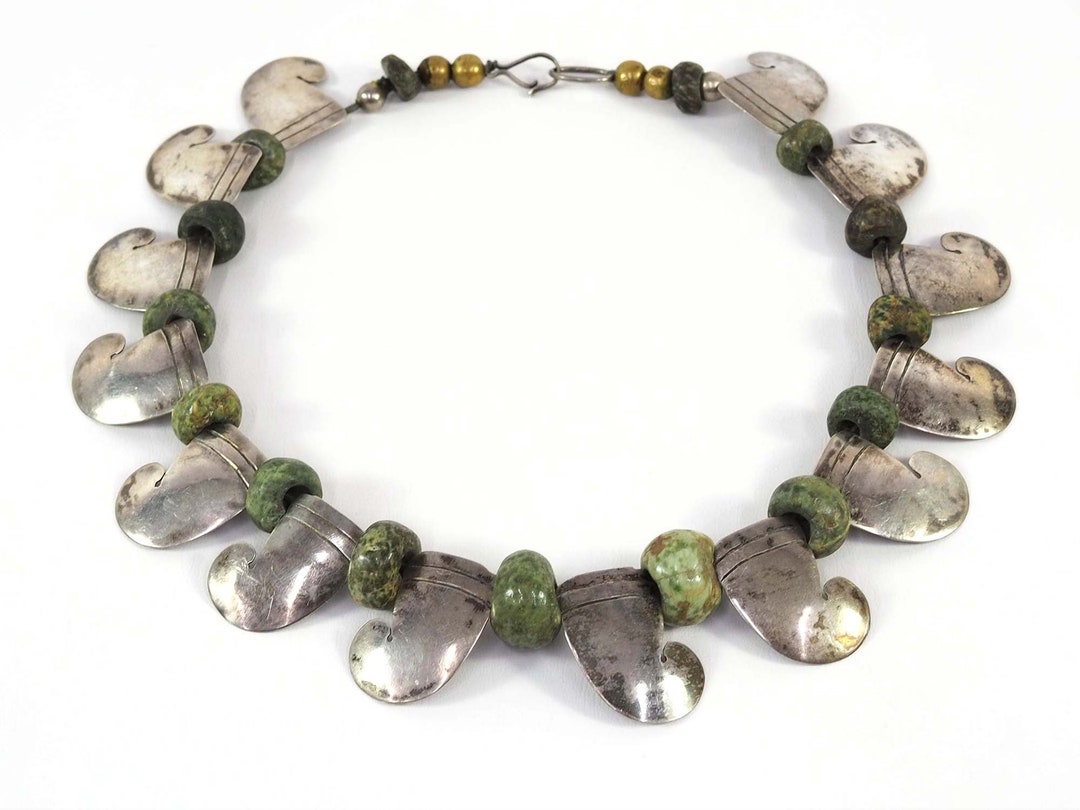 Chato Castillo Taxco Silver & Jade Necklace-circa 1930s - Etsy