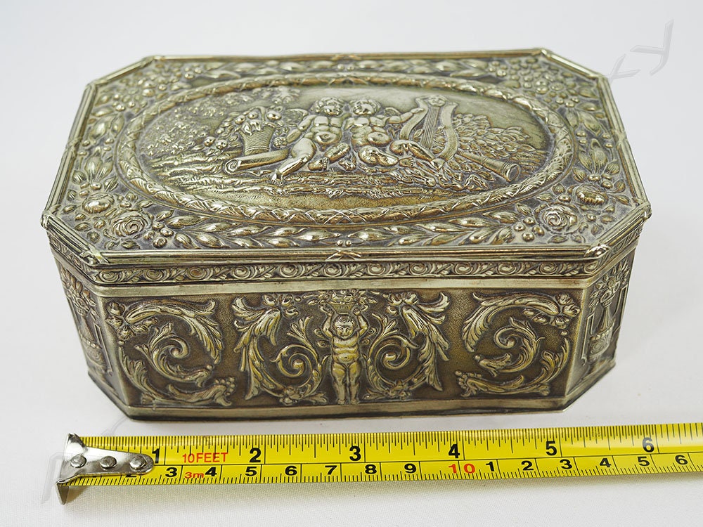 Antique Metal Repousse Box-circa 1880 - Etsy