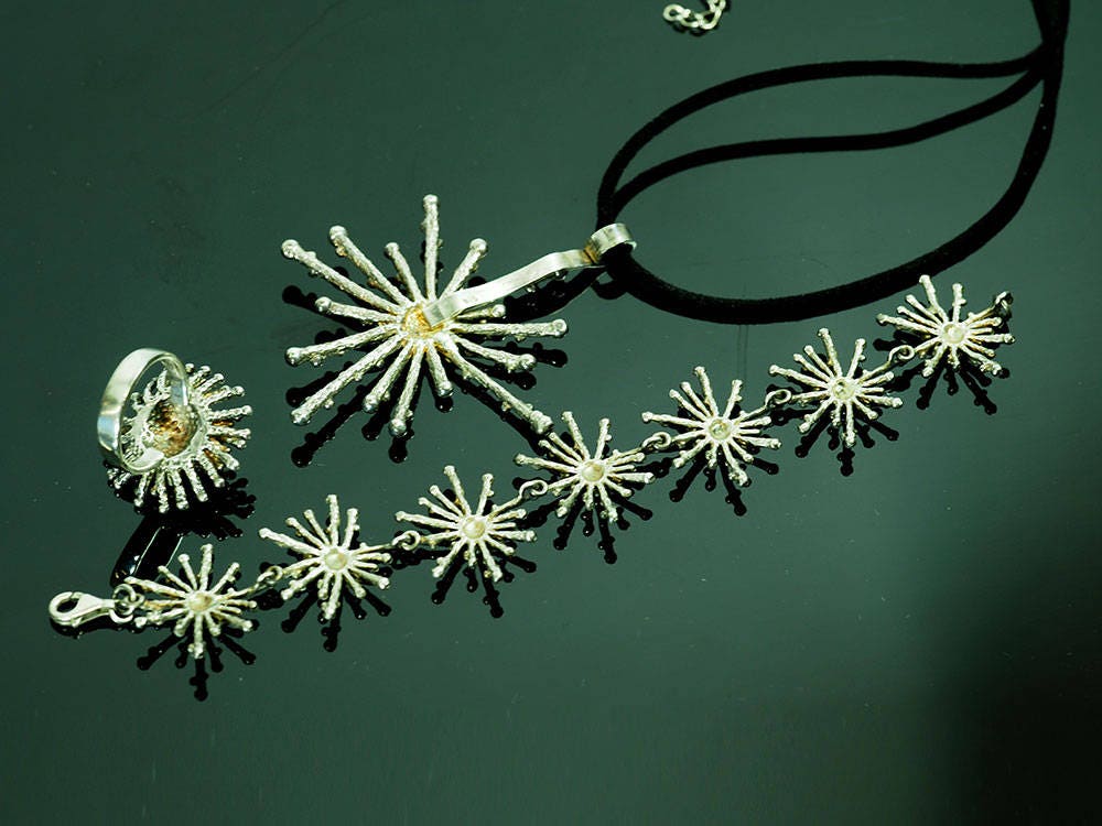 Mid Century Silver Studio Jewelry Set | Etsy