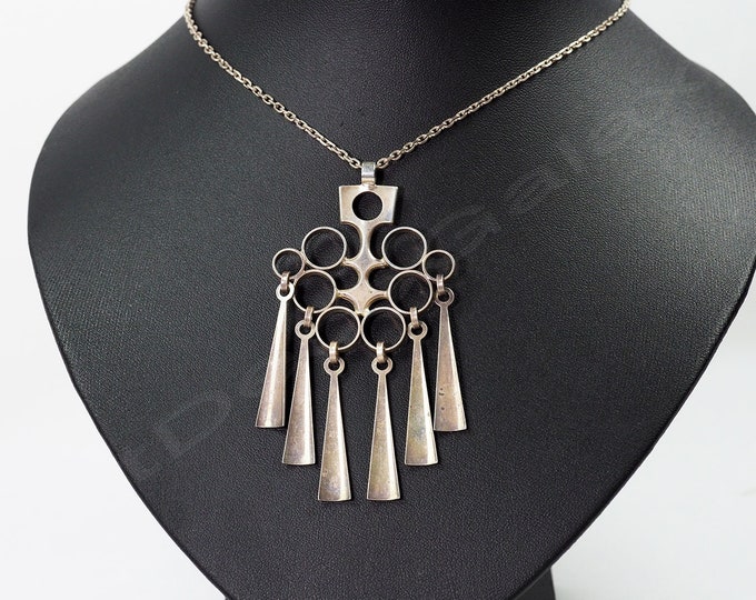 David Andersen Modernist Kinetic Sterling Silver Necklace-circa 1960s ...