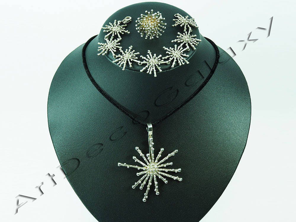 Mid Century Silver Studio Jewelry Set | Etsy