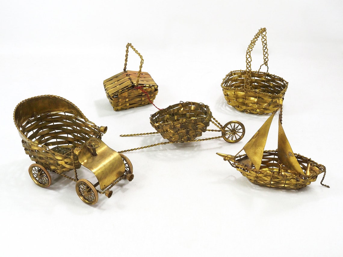 Antique German Woven Metal Candy Containers Christmas - Etsy