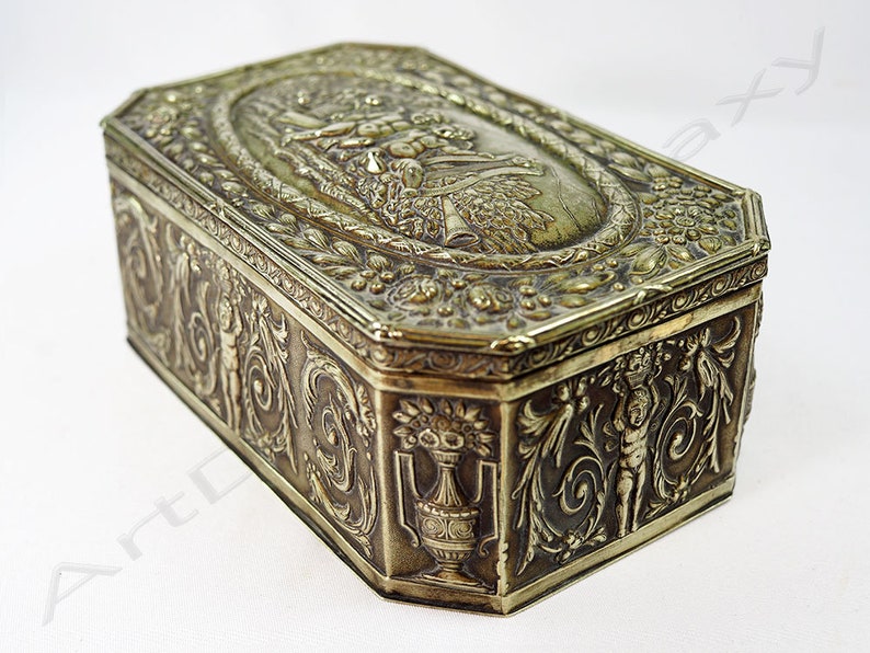 Antique Metal Repousse Box-circa 1880 - Etsy