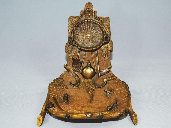 Antique French Bronze Pocket Watch Holder-19th Century - Gem