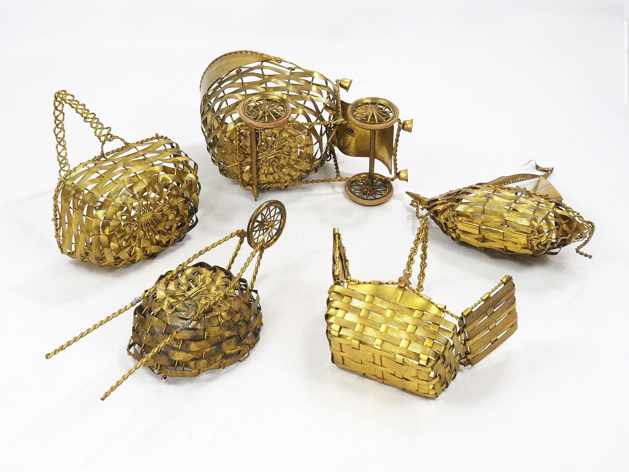 Antique German Woven Metal Candy Containers Christmas - Etsy