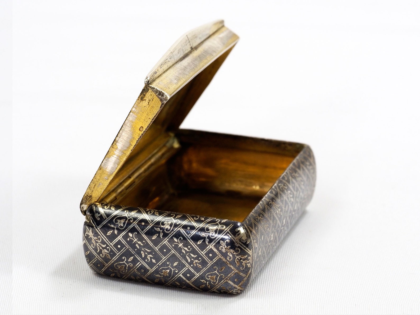 19th Century French Silver Niello Gilded Box-circa 1840s - Etsy