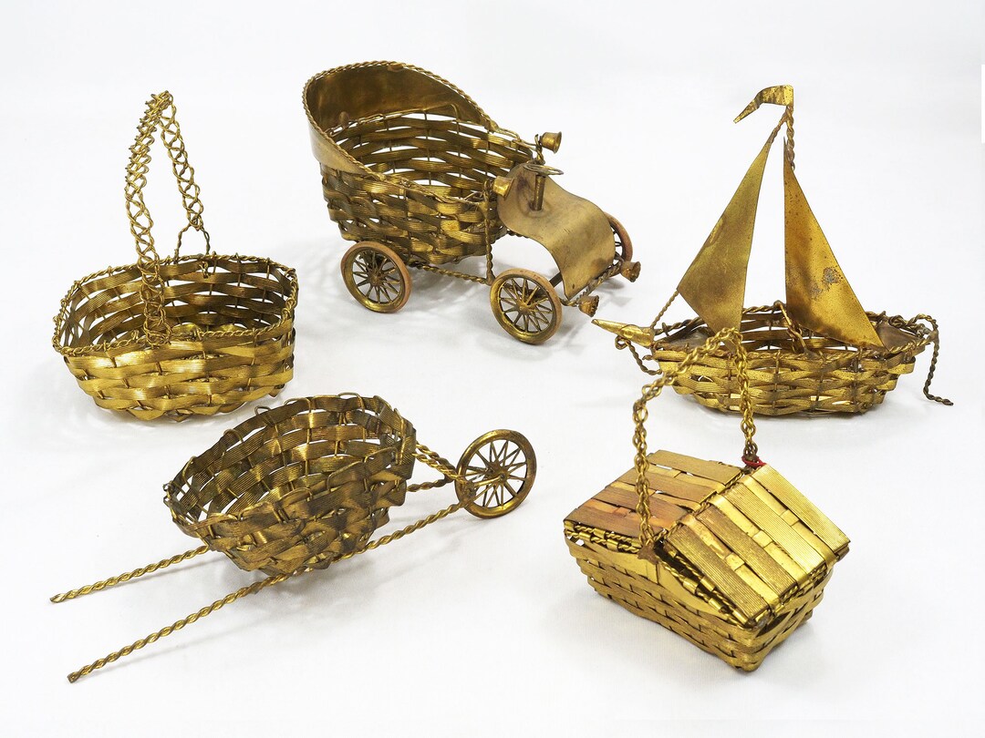 Antique German Woven Metal Candy Containers Christmas - Etsy