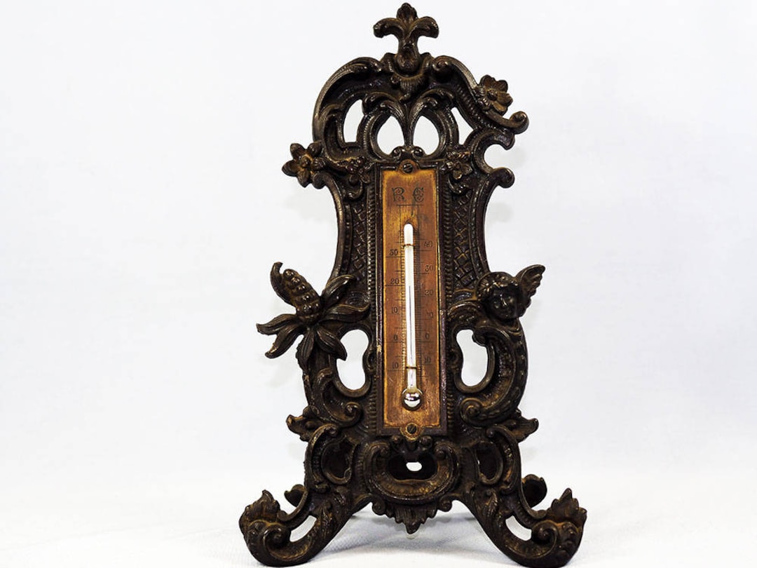 Antique Cast Iron Thermometer Rococo W/ Angels & Flora-circa 1900s - Etsy