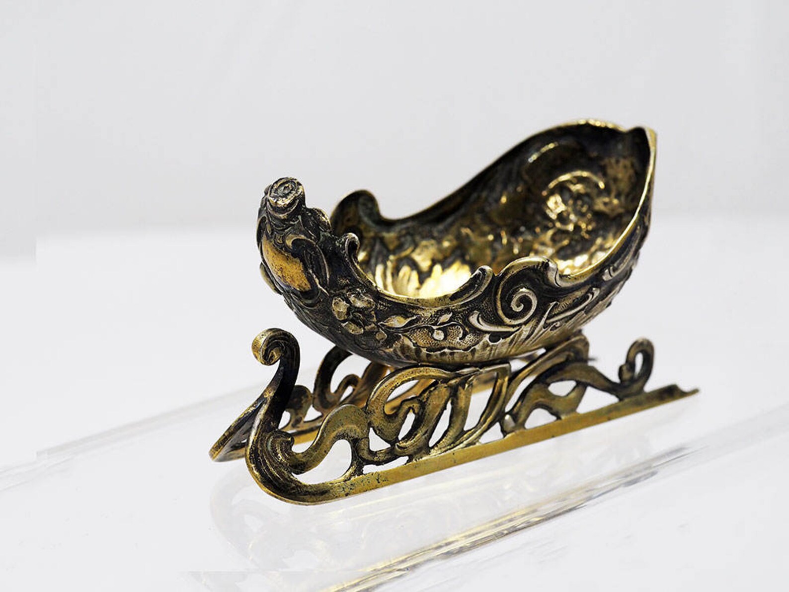 Antique Silver Salt Dish Sledge - Etsy