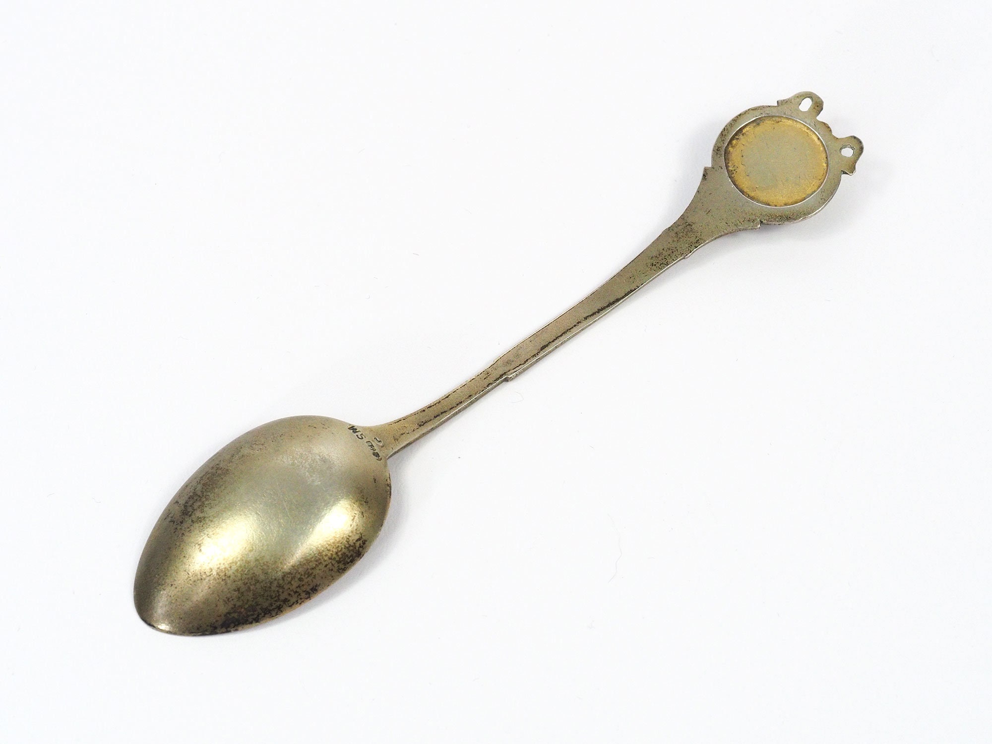 Antique German Silver Spoon w/ Hand Painted Enamel Portrait of | Etsy