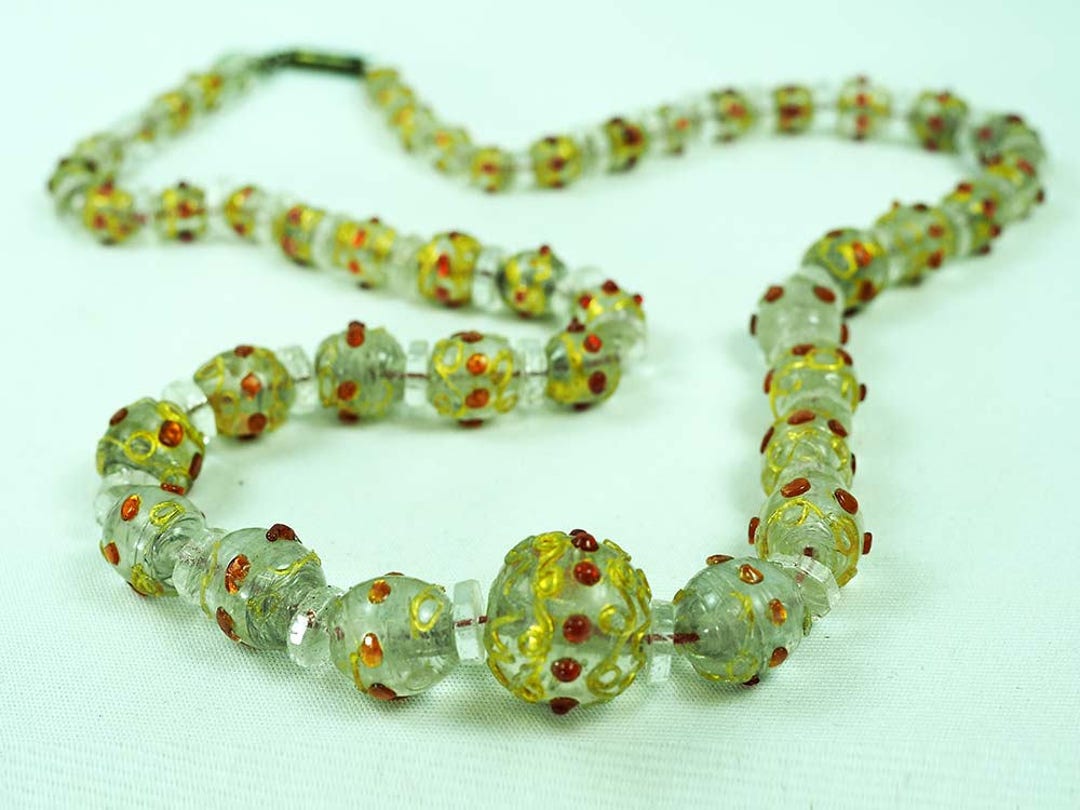 Vintage Murano Glass Bead Necklace - Etsy