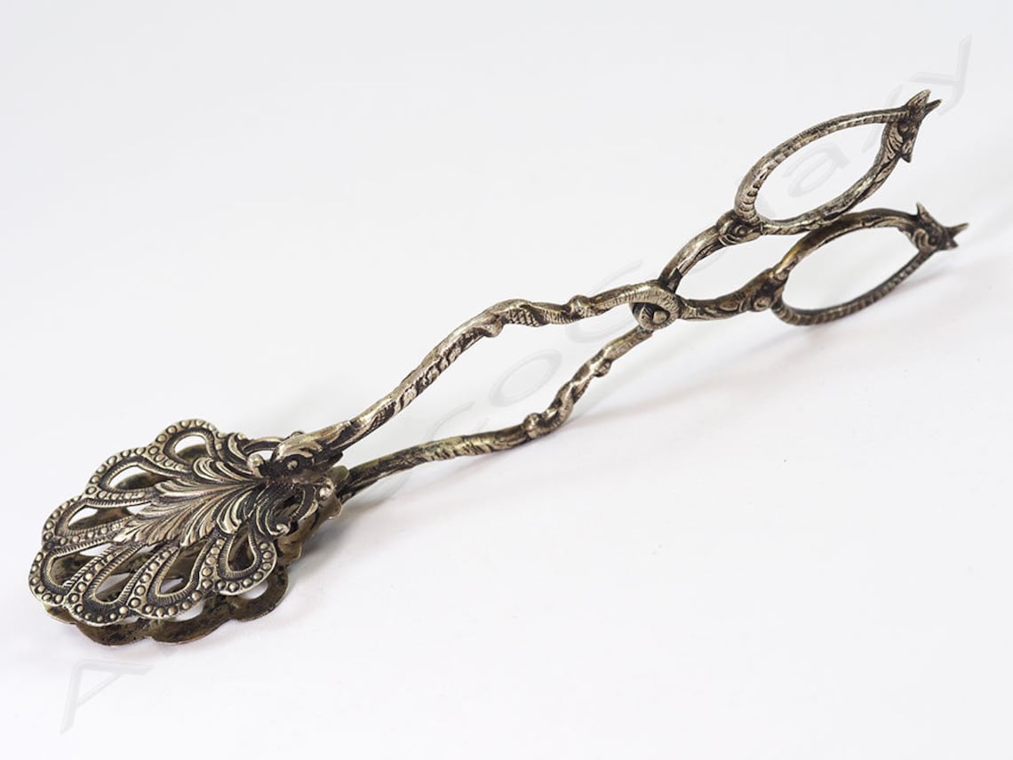 Antique French Sterling Silver Scissor Serving Tong-circa 1900 | Etsy