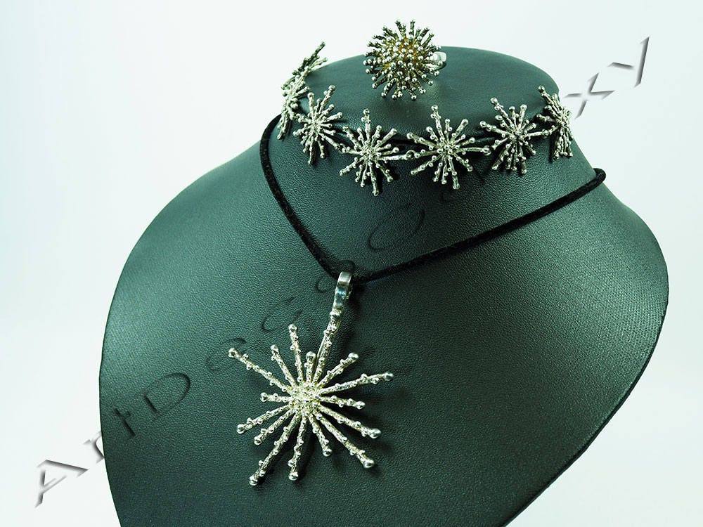 Mid Century Silver Studio Jewelry Set | Etsy