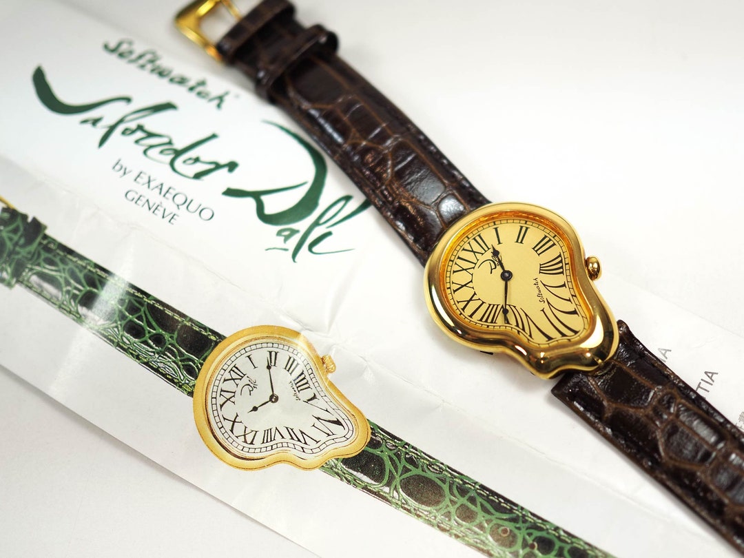 Salvador Dali Surrealist Softwatch Gold-brown-swiss Made-big - Etsy