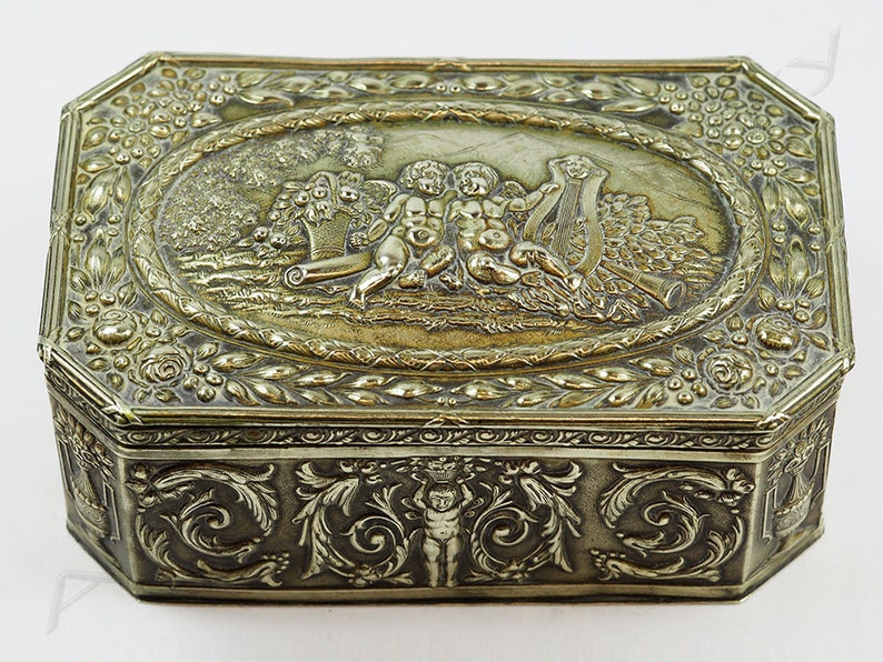 Antique Metal Repousse Box-circa 1880 - Etsy