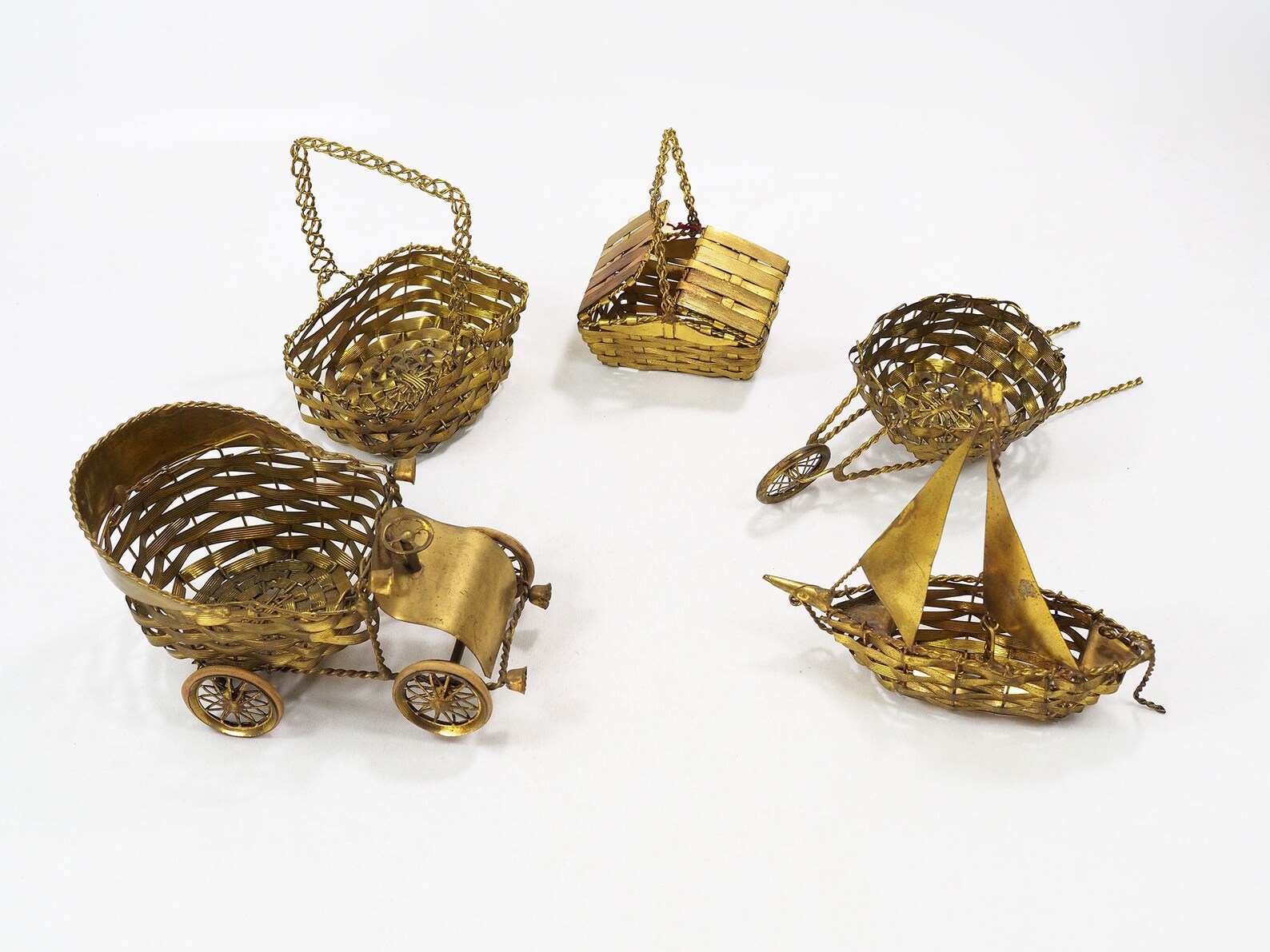 Antique German Woven Metal Candy Containers Christmas - Etsy