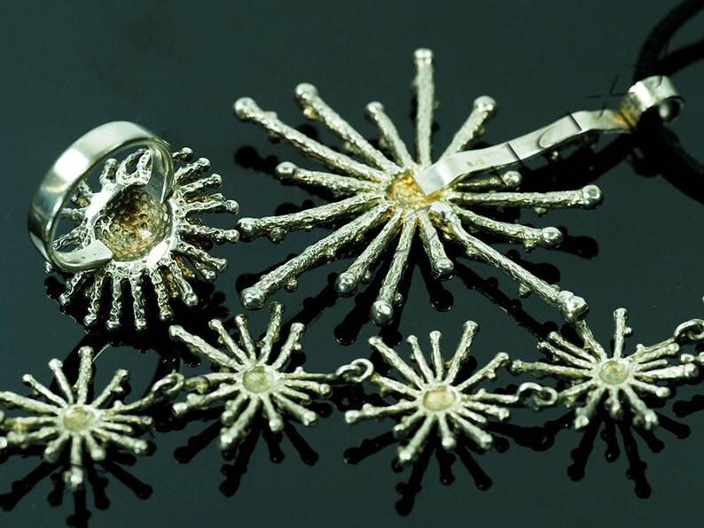 Mid Century Silver Studio Jewelry Set | Etsy