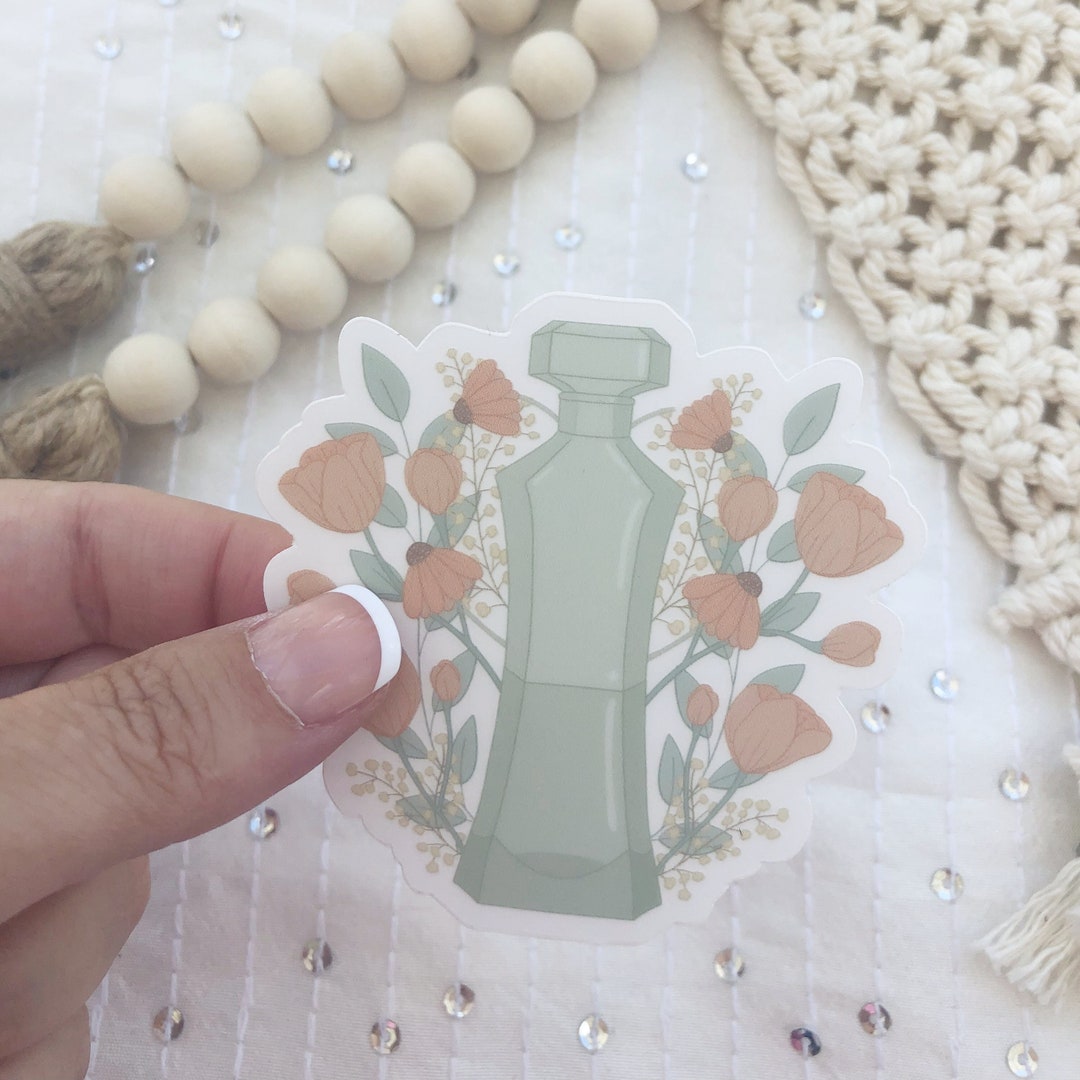 Floral Perfume Bottle Vinyl Sticker: Clear Die Cut Decal - Etsy