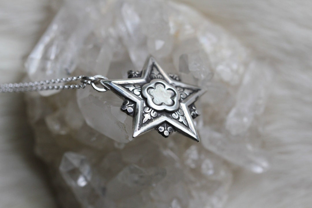 The Star of Protection Five Pointed Sterling Silver Star Necklace ...