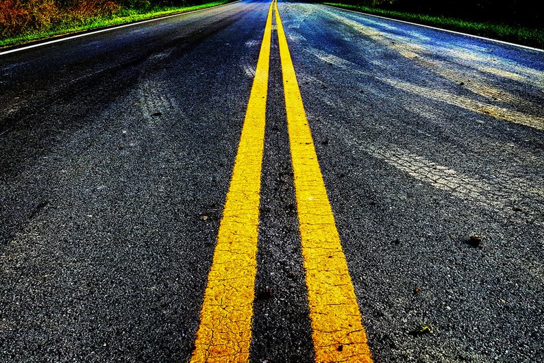 Standing in the Middle of the Road Looking Toward the Future Color ...