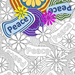 Flower Power - Look for Peace - #1, Coloring Page, Flower Coloring Page ...