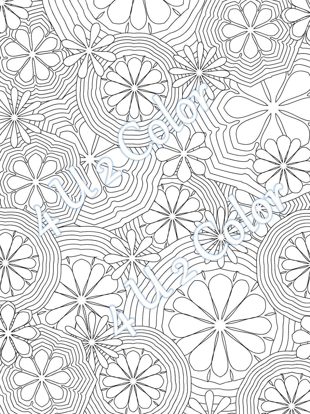 Flower Power - #1, Coloring Page, Flower Power Coloring Page, Adult ...