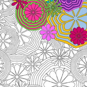 Flower Power - #1, Coloring Page, Flower Power Coloring Page, Adult ...