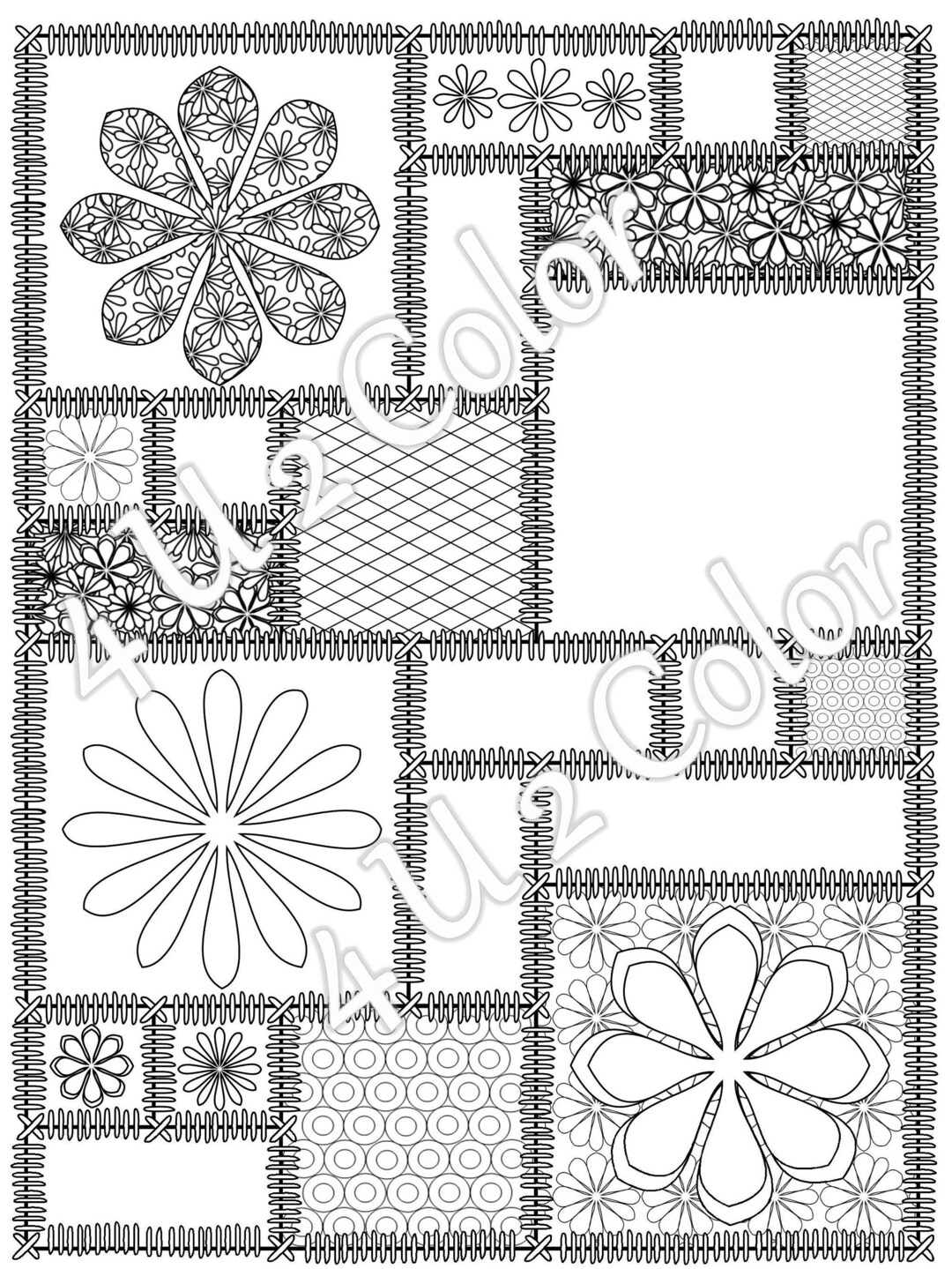 Family Patchwork Quilt - #1, Coloring Page, Family Coloring Page ...